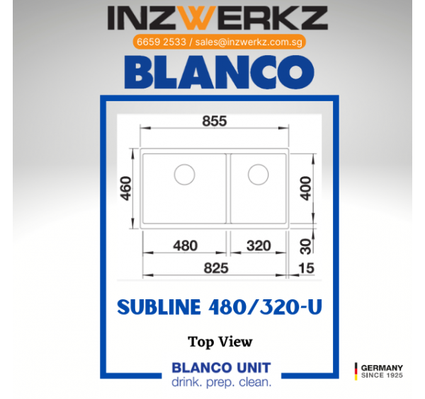 Blanco Subline 480/320-U Silgranit Sink