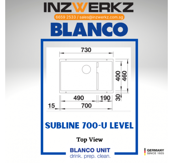 Blanco Subline 700-U Level Silgranit Sink