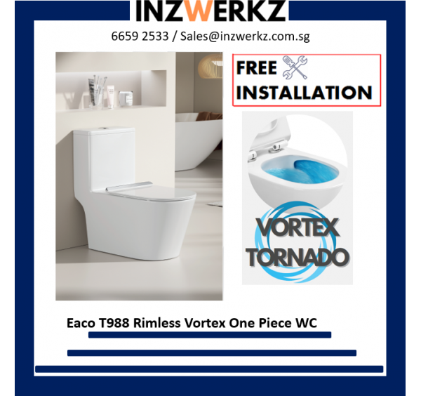 EACO T988 Tornado Flush Rimless WC Free Installation