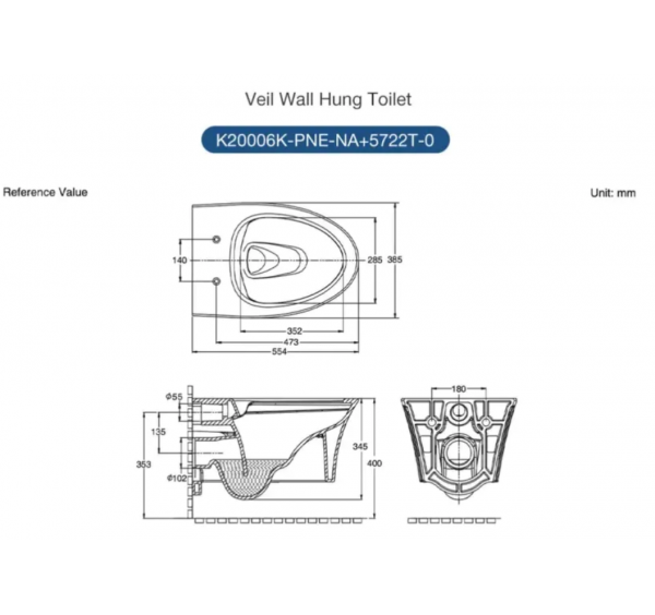 Kohler VEIL Wall Hung WC Promotion Bundle Set (Brush Nickel / French ...